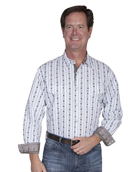 Ps-093-white - L/s Snap White Shirt – Skip's Western Outfitters