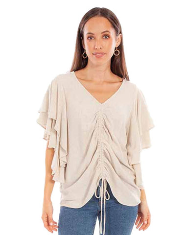Women's Cinch Front Cascade Sleeve Top – Skip's Western Outfitters