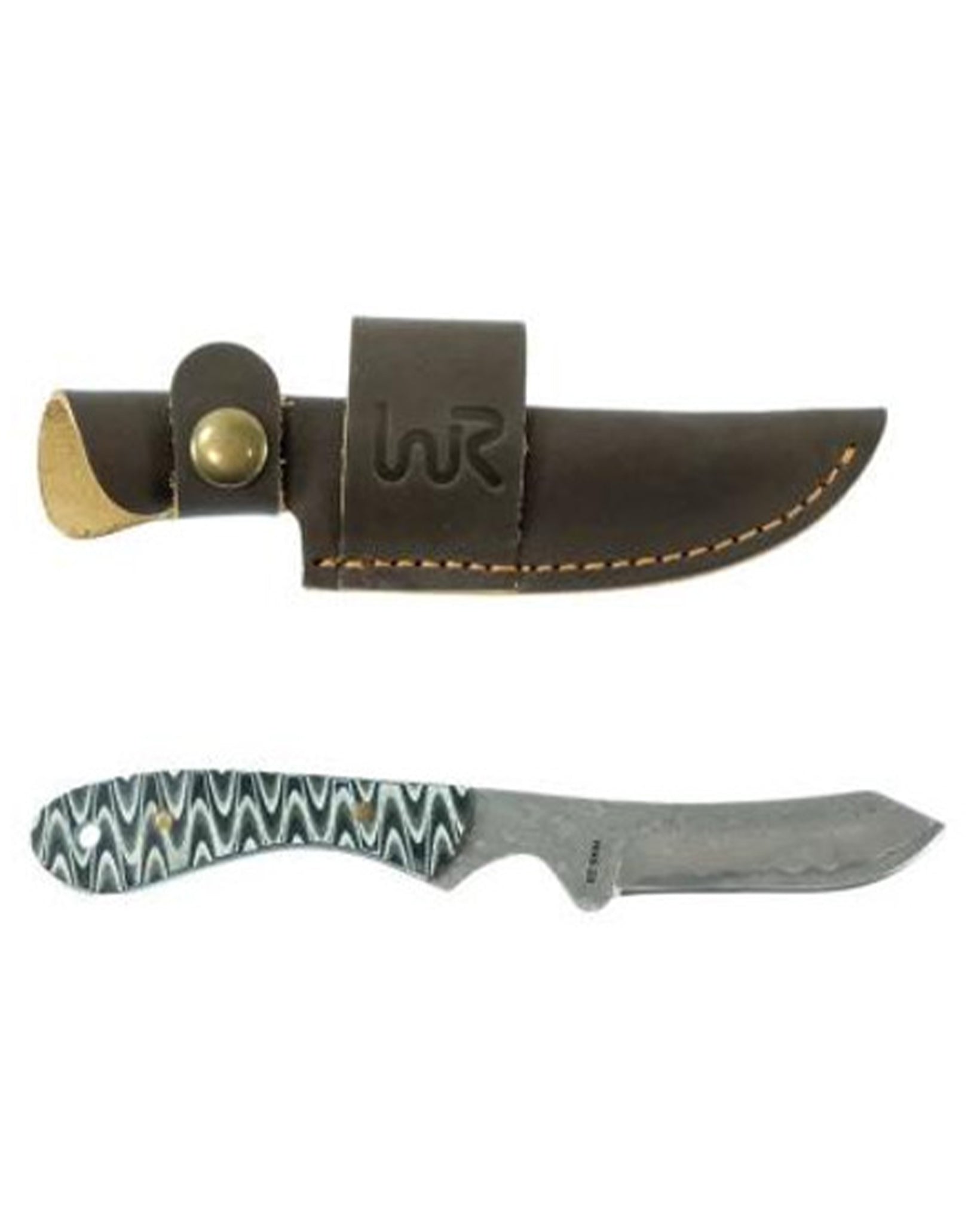 Brown Fang G10 Damascus Sendero Caper Knife - Wb46-28 – Skip's Western ...